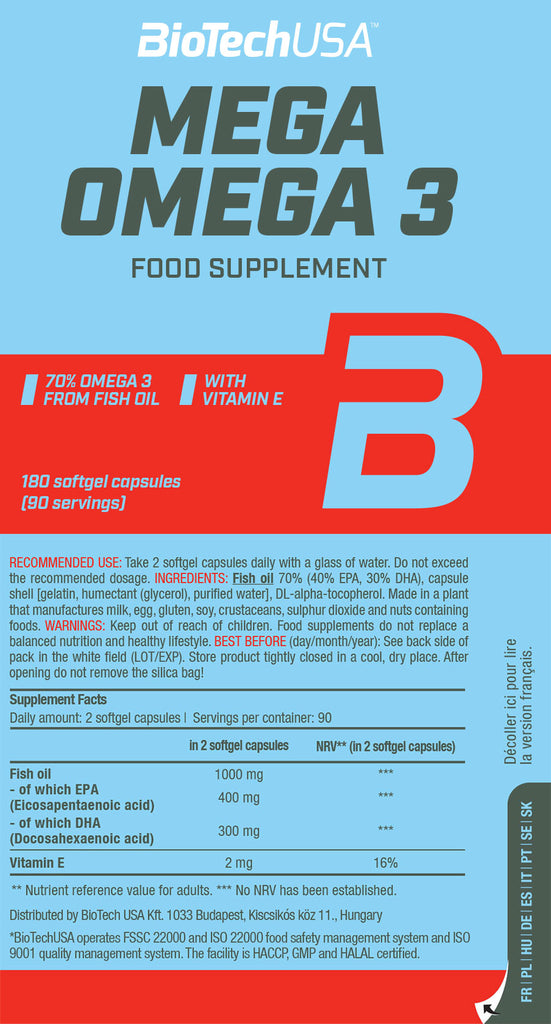 BioTechUSA Mega Omega 3 Capsules | Free Delivery in Lebanon