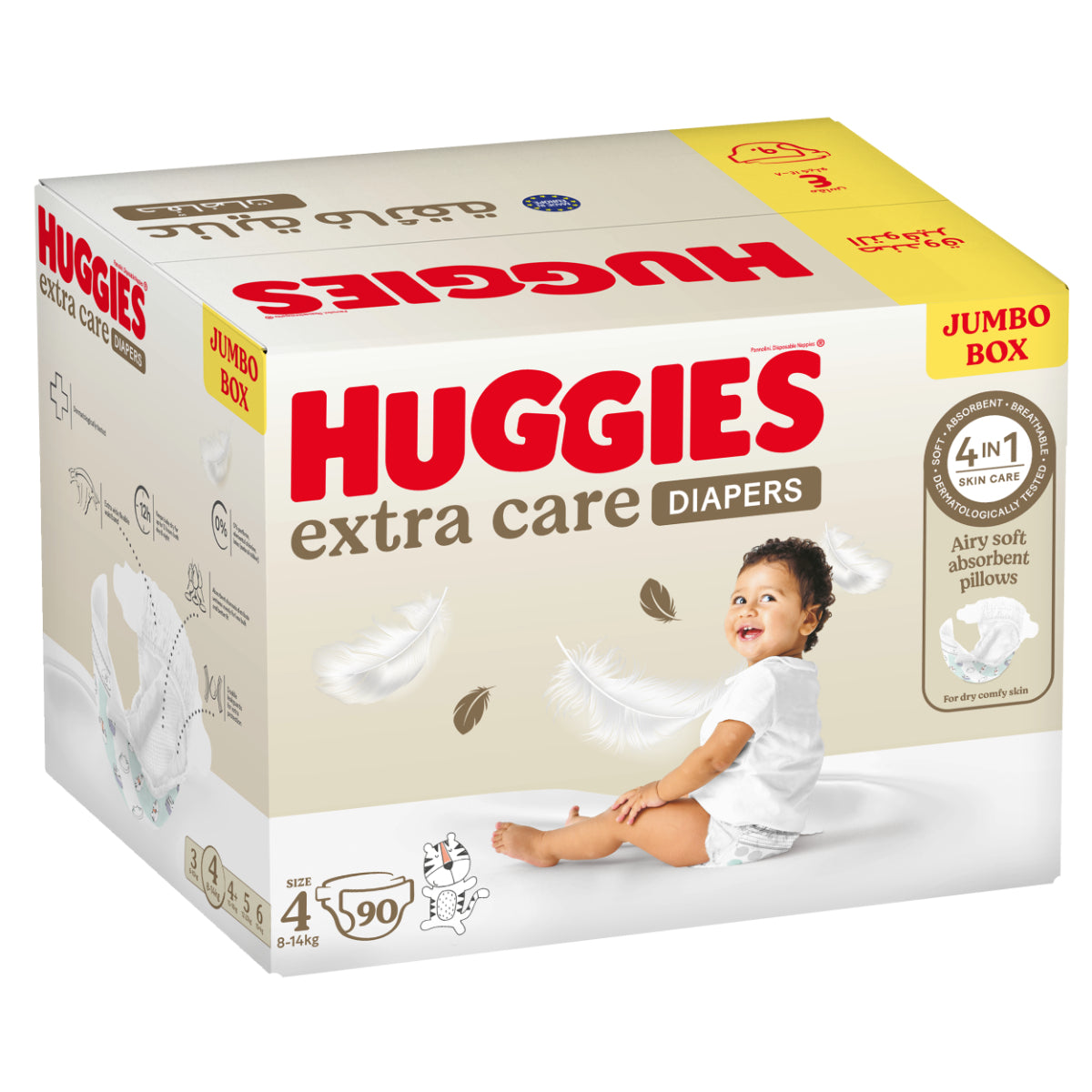Huggies Extra Care 4 (8-14Kg) Jumbo Box 90 Diapers | Free Delivery in ...