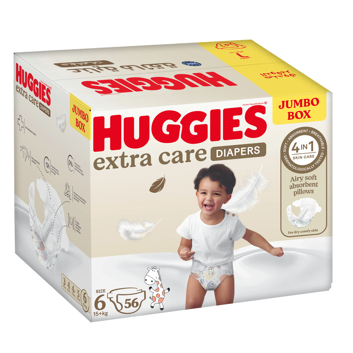 Huggies Extra Care 6 (15 Kg) Mega Box 56 Diapers | Free Delivery in Lebanon