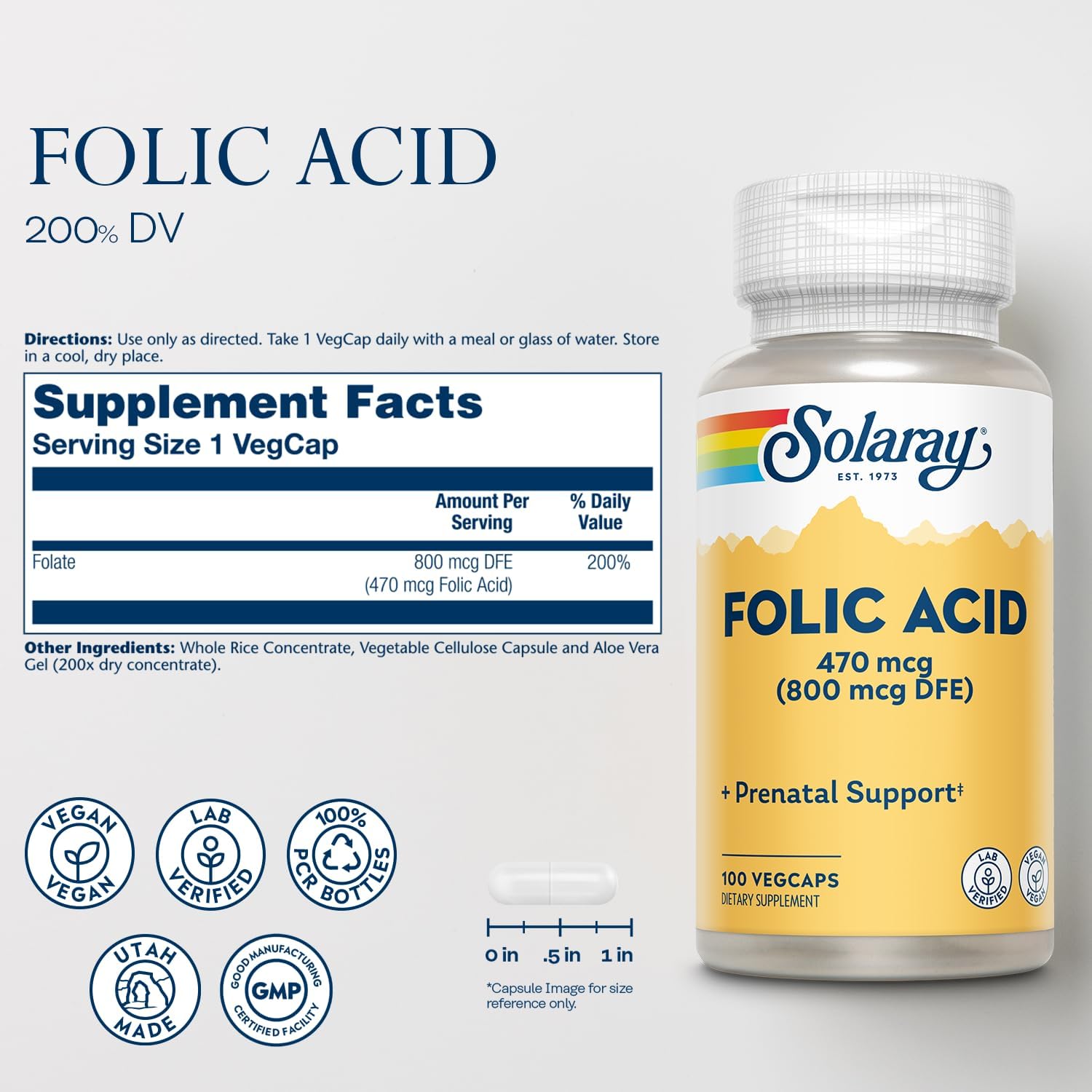 Solaray Folic Acid | Free Delivery in Lebanon